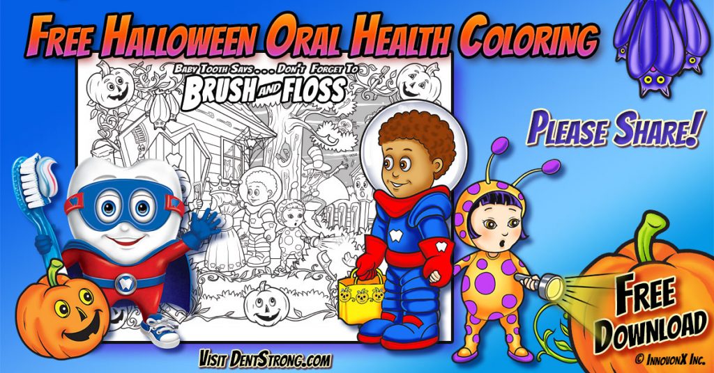 Halloween Dental Colorings, Activities and Games for Kids!